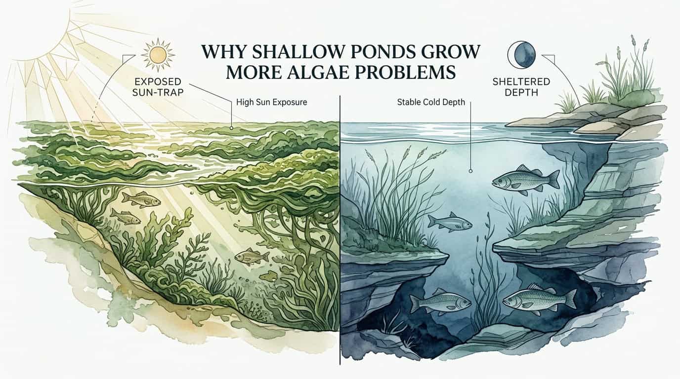 Why Shallow Ponds Grow More Algae Problems - Pond Talk